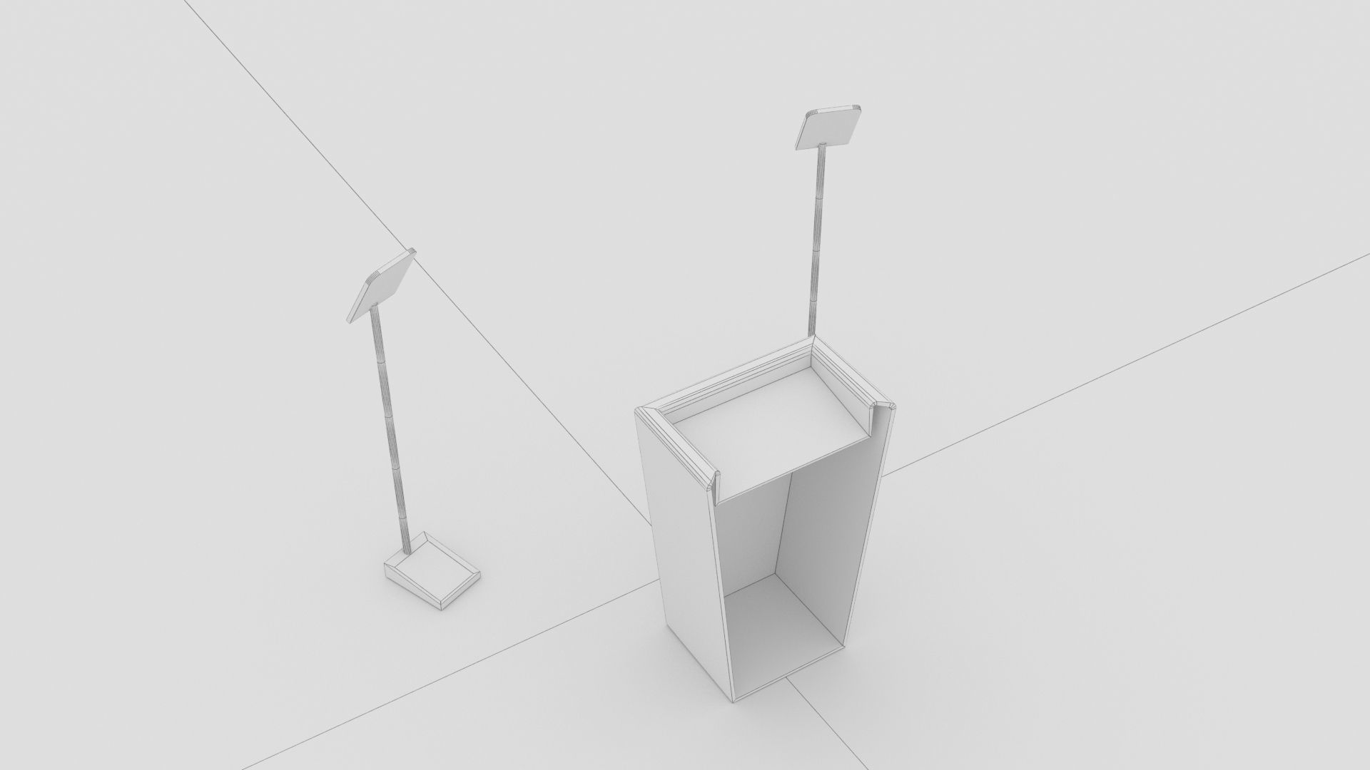 Wood Rostrum and Prompter 3D model | CGTrader