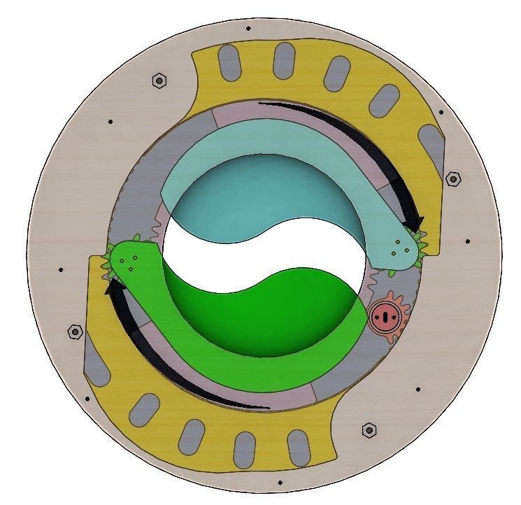 LS2BLROD60A Mechanical taiji shutter aperture iris laser cut 3D model ...