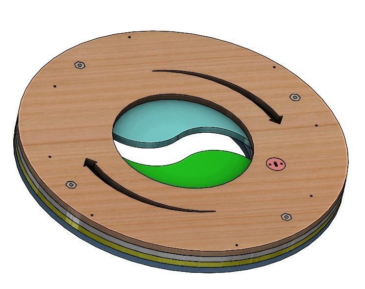 LS2BLROD60A Mechanical taiji shutter aperture iris laser cut 3D model ...