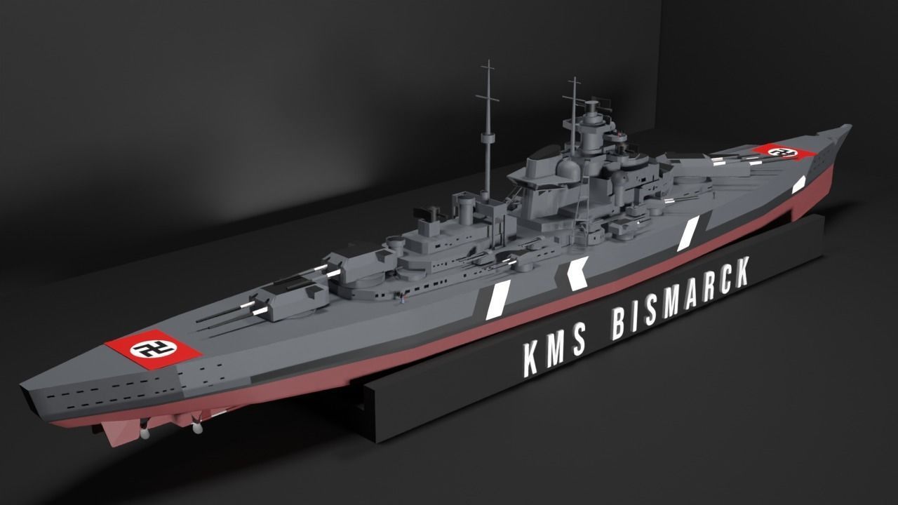 3D model KMS BISMARCK VR / AR / low-poly | CGTrader