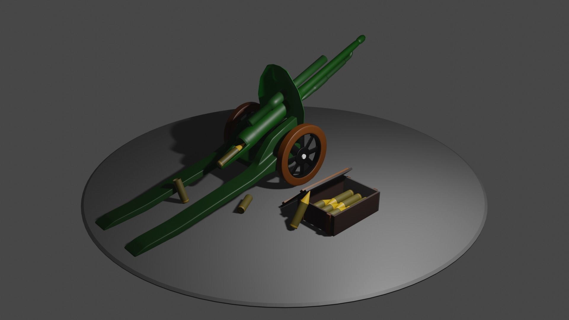 Howitzer cannon on table 3D model | CGTrader