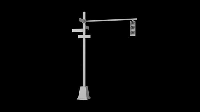 3D model Traffic Light with Sign VR / AR / low-poly | CGTrader