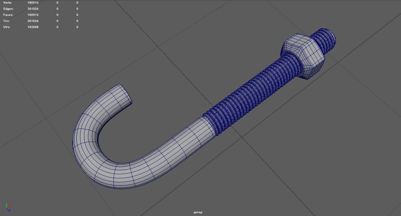 J-bolts 3D Model stainless steel bolt 3D model | CGTrader