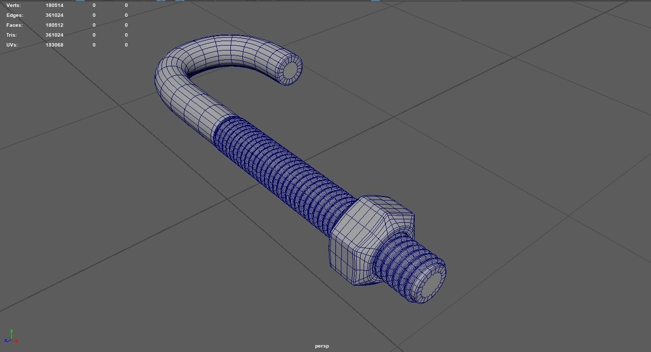 J-bolts 3D Model stainless steel bolt 3D model | CGTrader