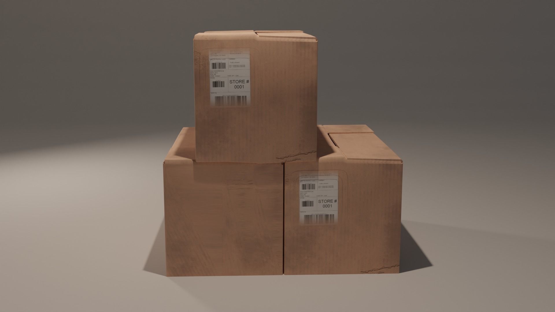 cardboard box game assets 3D model 3D printable | CGTrader