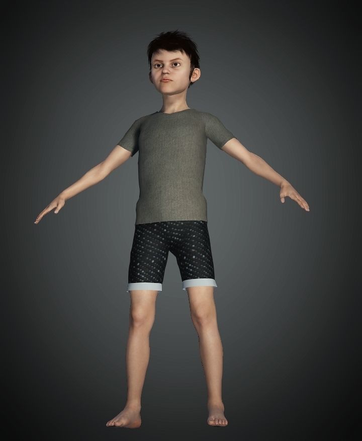 Village or Street boy rigged 3D model 3D model rigged | CGTrader