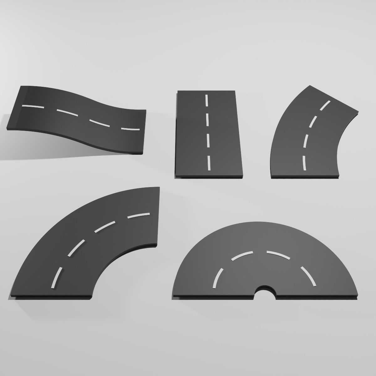Roads Pack 3D model 3D printable | CGTrader