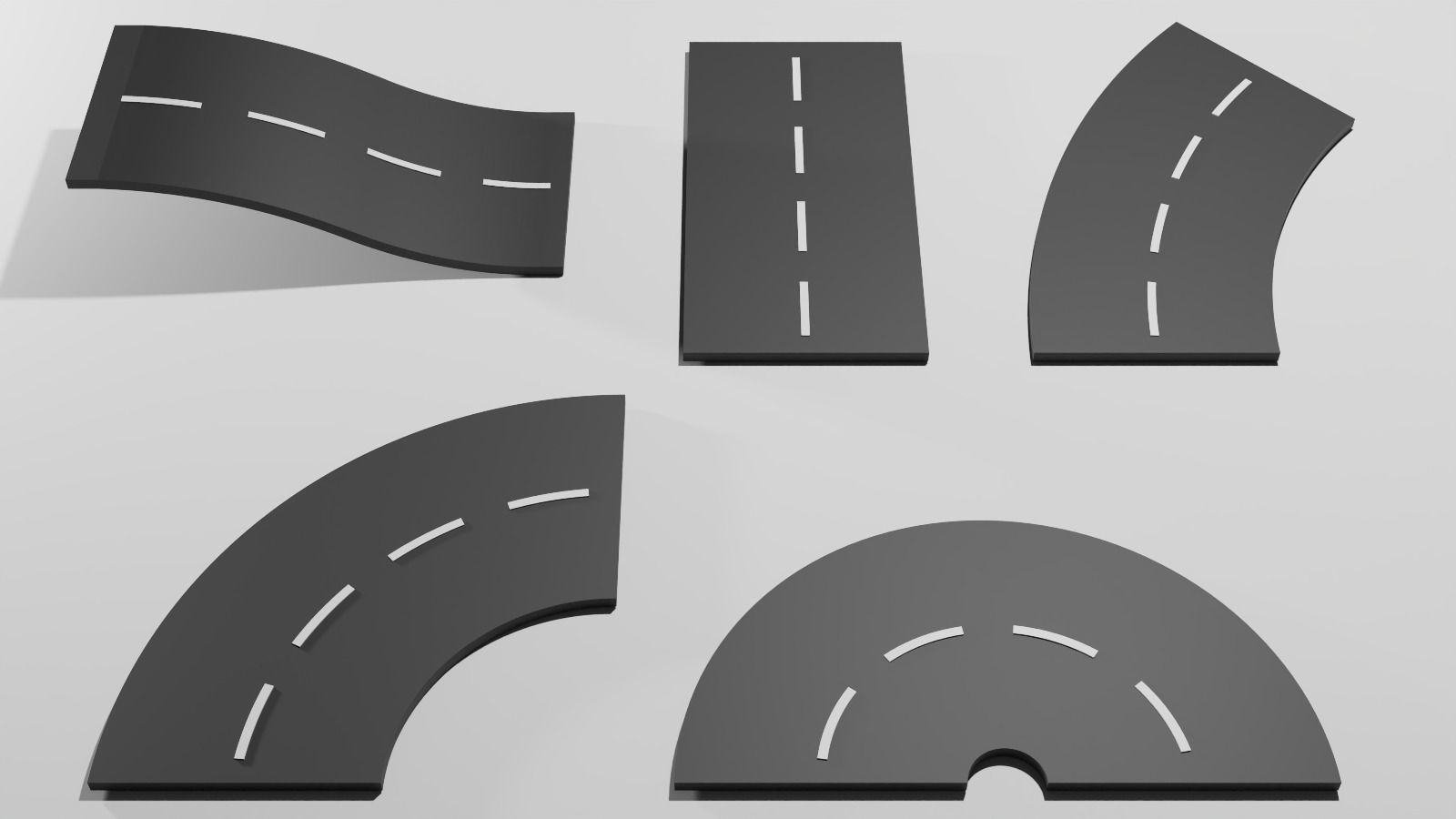 Roads Pack 3D model 3D printable | CGTrader