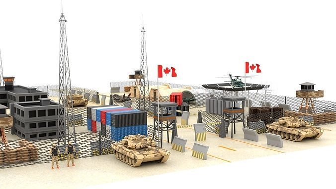 3D model Canada Military Base VR / AR / low-poly | CGTrader