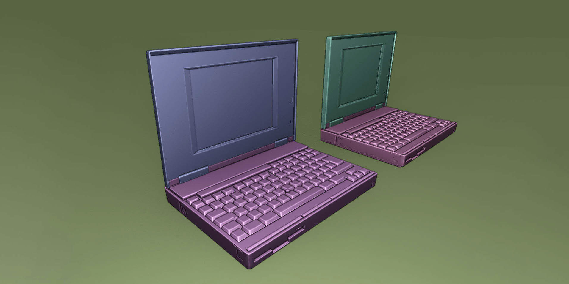 90s Laptop IBM Thinkpad 360CE 3D model rigged | CGTrader