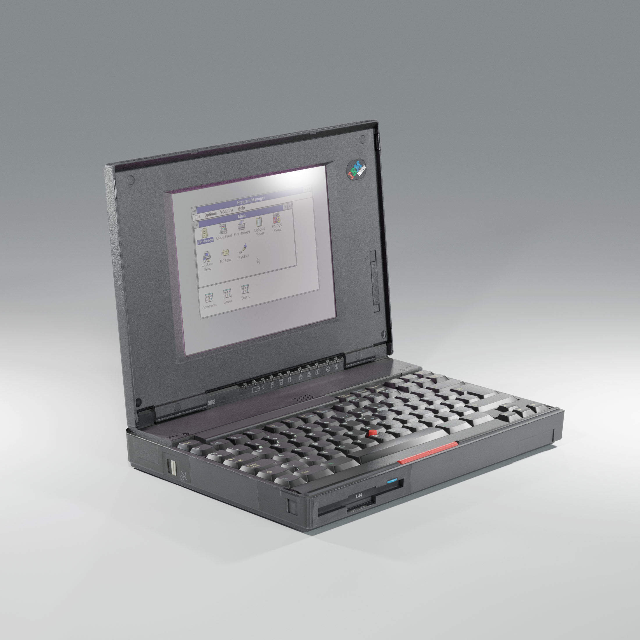 90s Laptop IBM Thinkpad 360CE 3D model rigged | CGTrader
