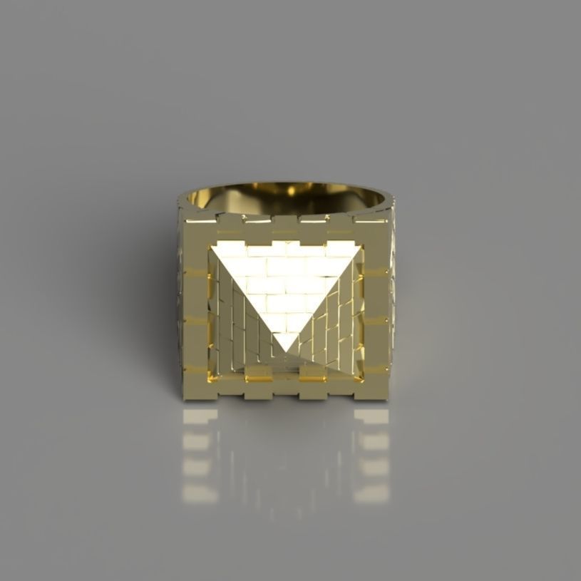 pyramid ring gold 3D model 3D printable | CGTrader