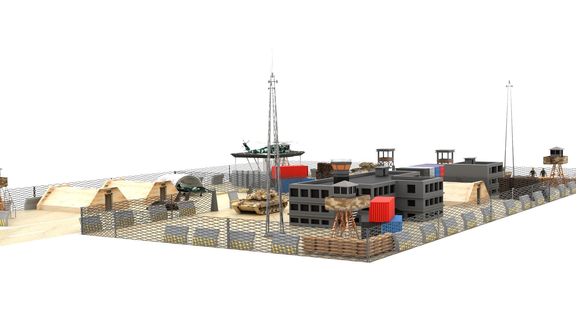 3D model Slovakia Military Base VR / AR / low-poly | CGTrader