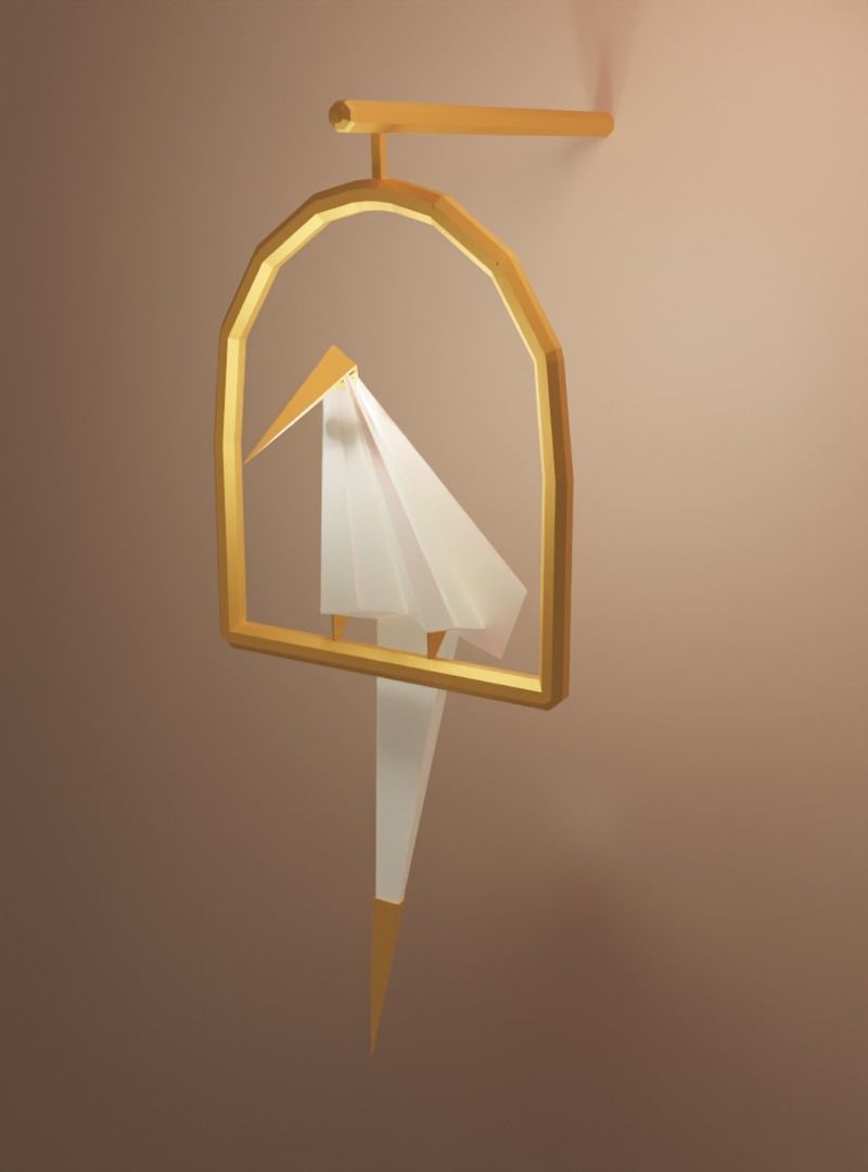 Origami Bird 3D model 3D printable | CGTrader