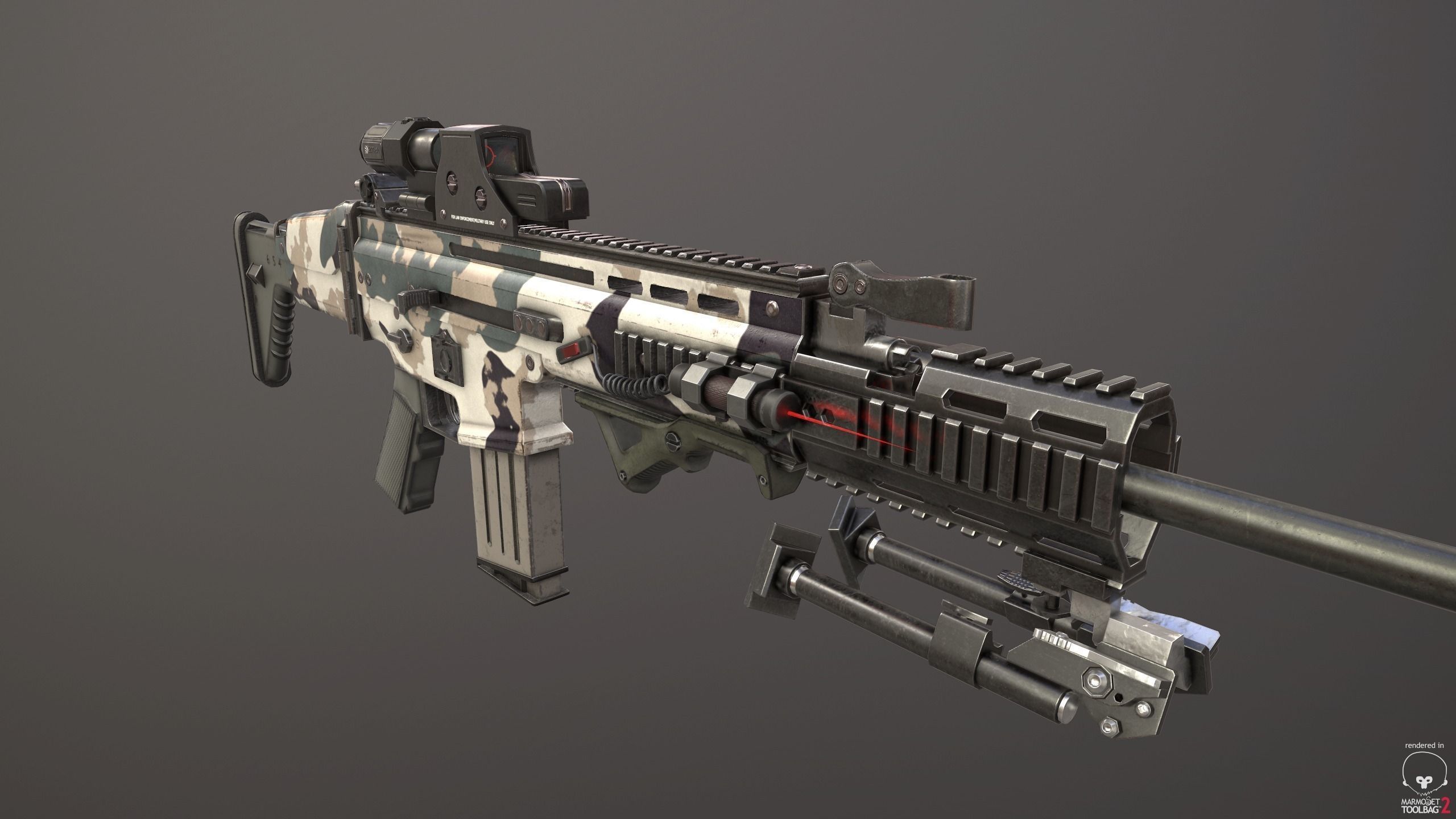 3D model FN SCAR L with attachments VR / AR / low-poly | CGTrader