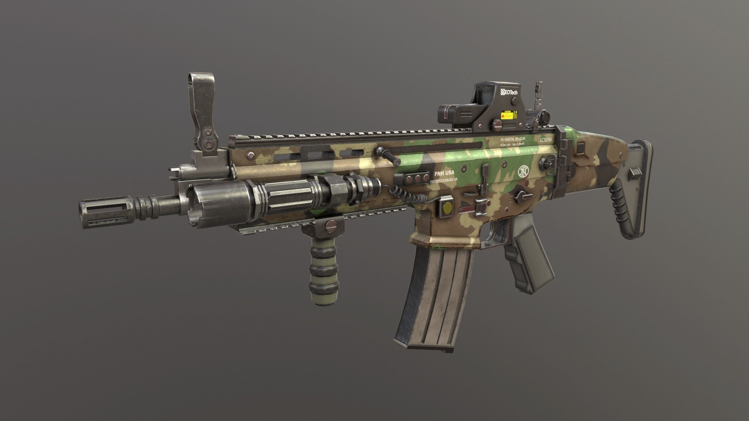 3D model FN SCAR L with attachments VR / AR / low-poly | CGTrader