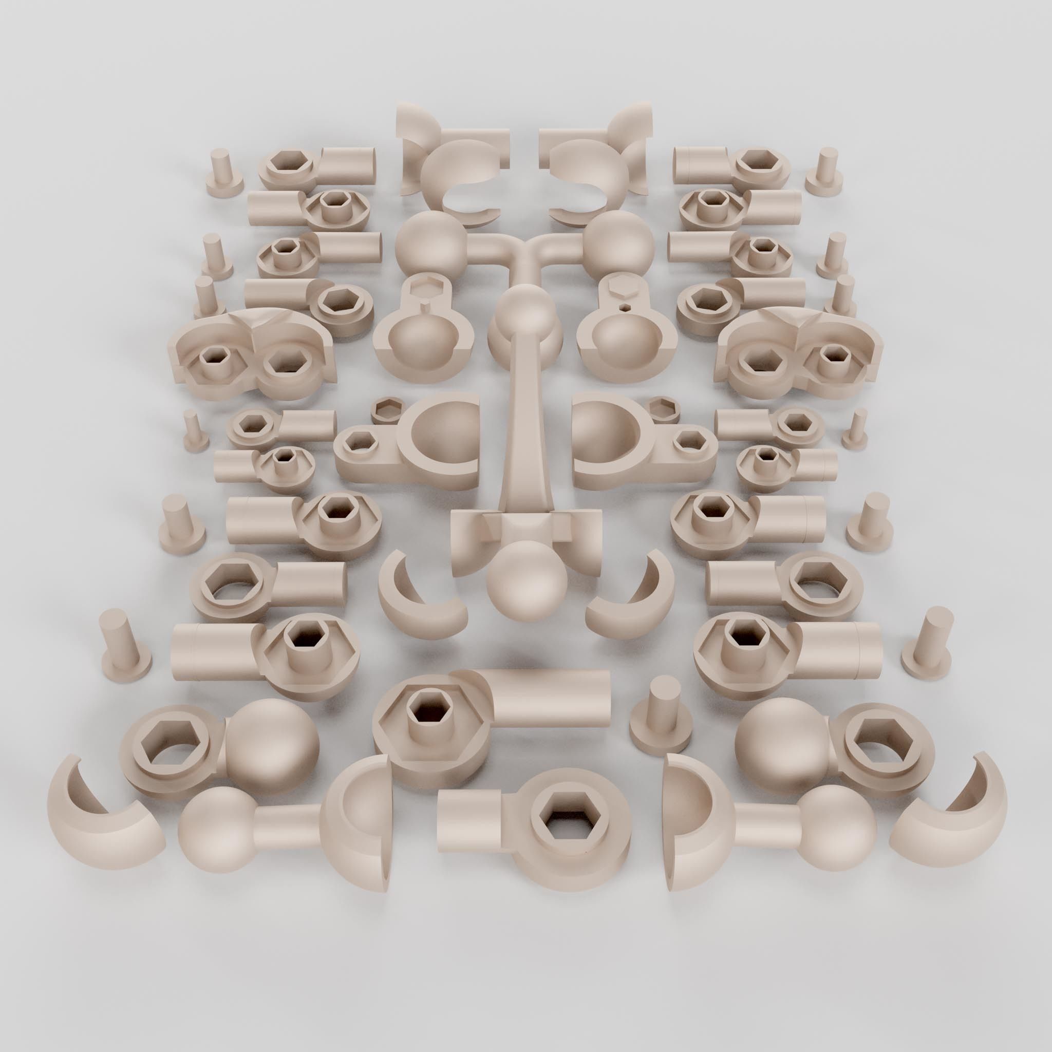 Figure joint parts 3D print model - with mascot character sample 3D ...