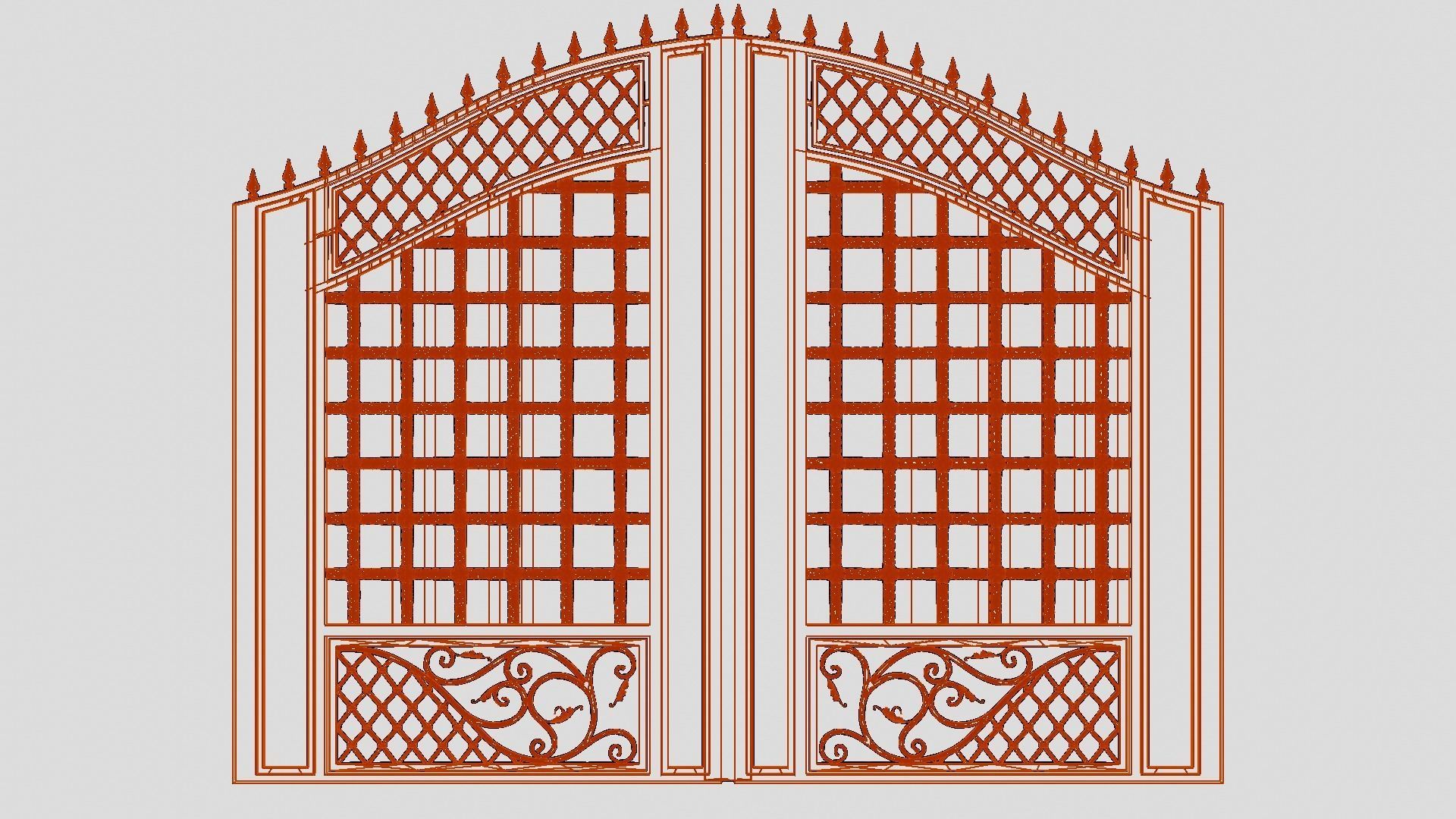 Steel forged gate 3D model | CGTrader