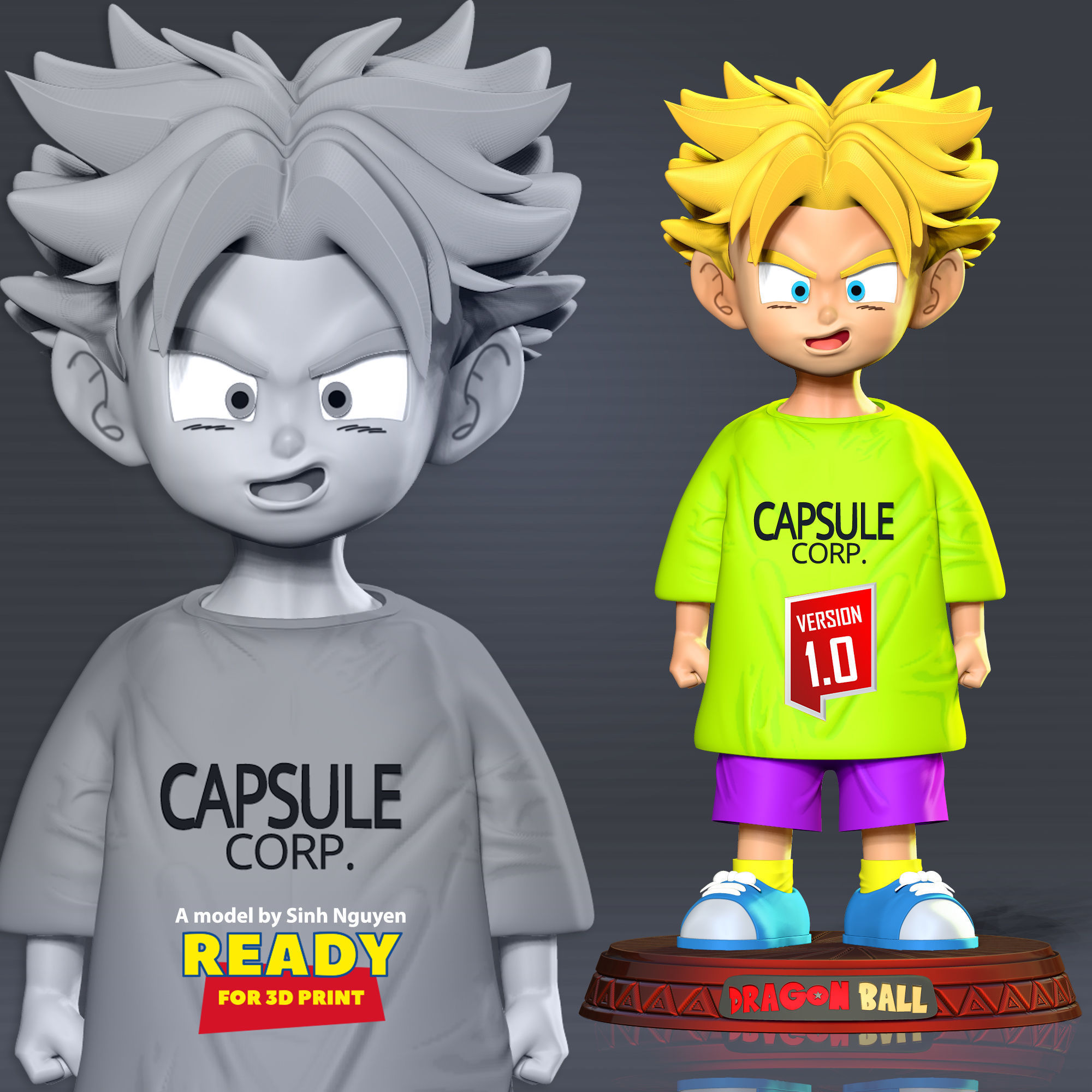 Kid Trunks - Dragon Ball 3D model 3D printable | CGTrader