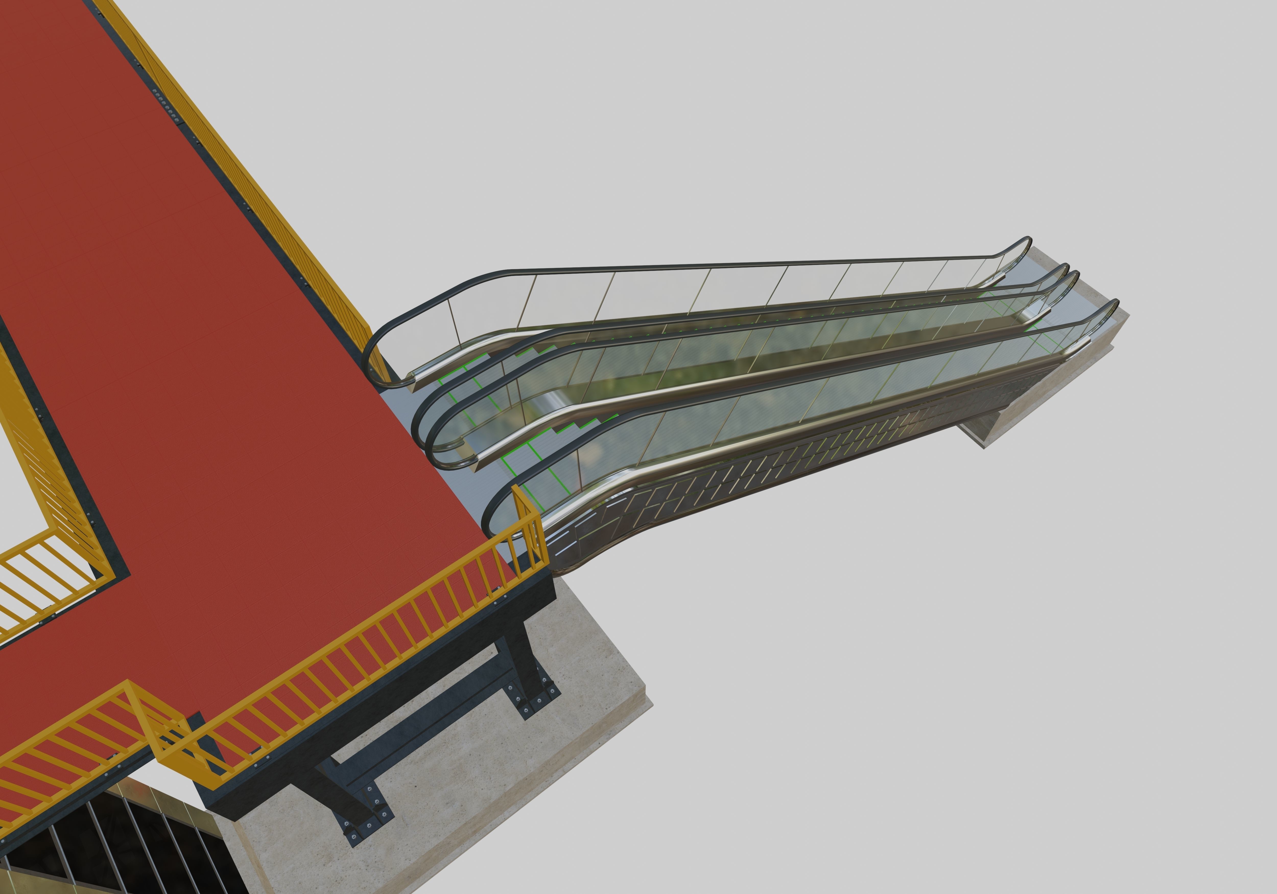 Steel Pedestrian Bridge-Elevator-Escalator-Straight Type-22 3D model ...