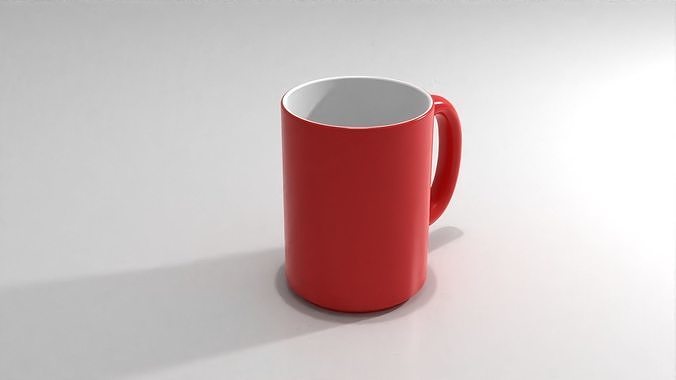 3D Model Red and White Mug free 3D model | CGTrader