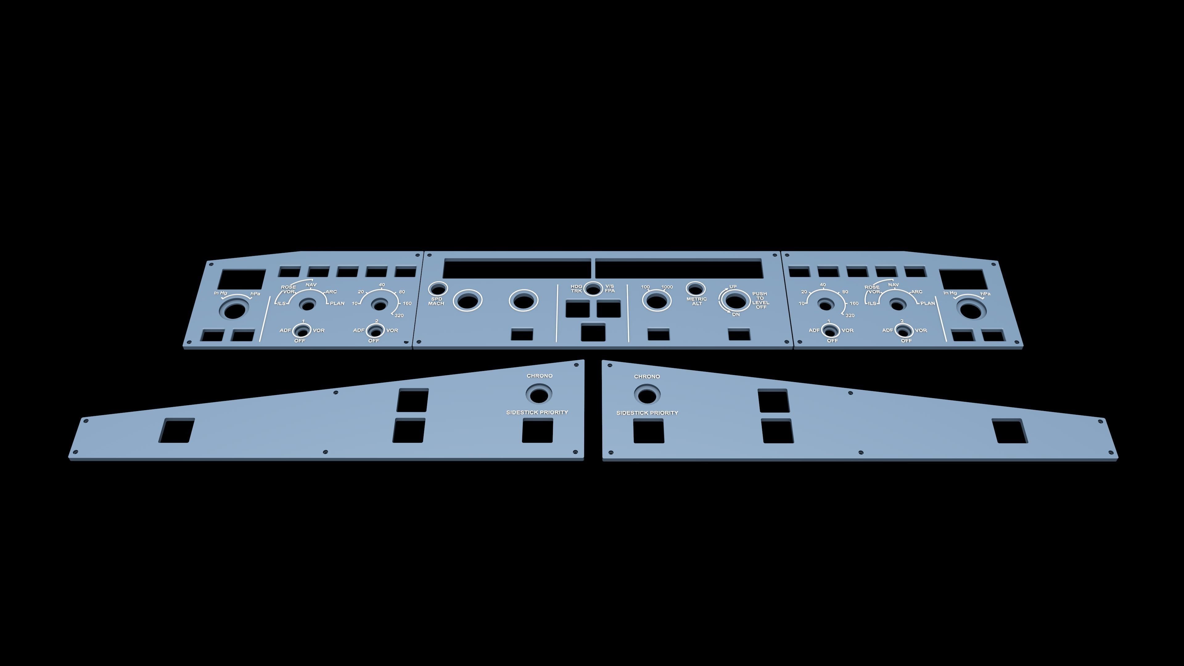 AIRBUS A320 GLARESHIELD PANELS 3D model 3D printable | CGTrader