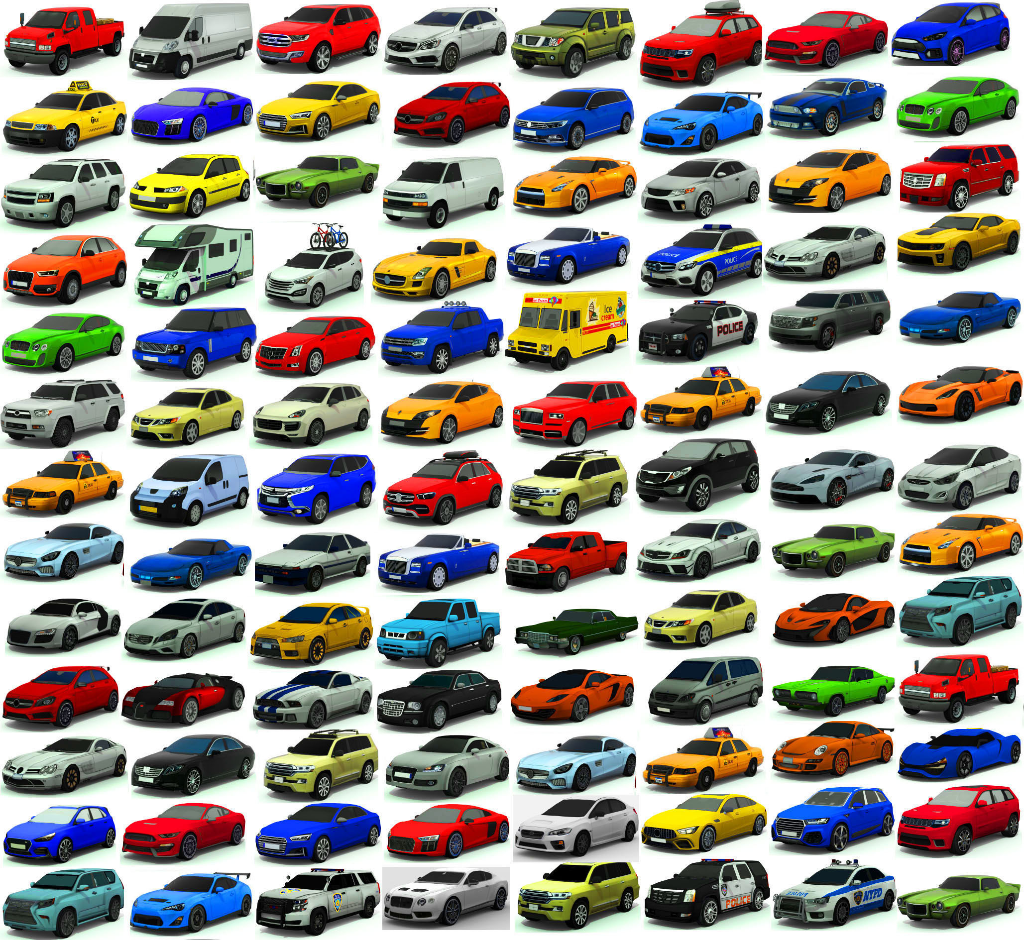 3D model Cars Pack VR / AR / low-poly | CGTrader