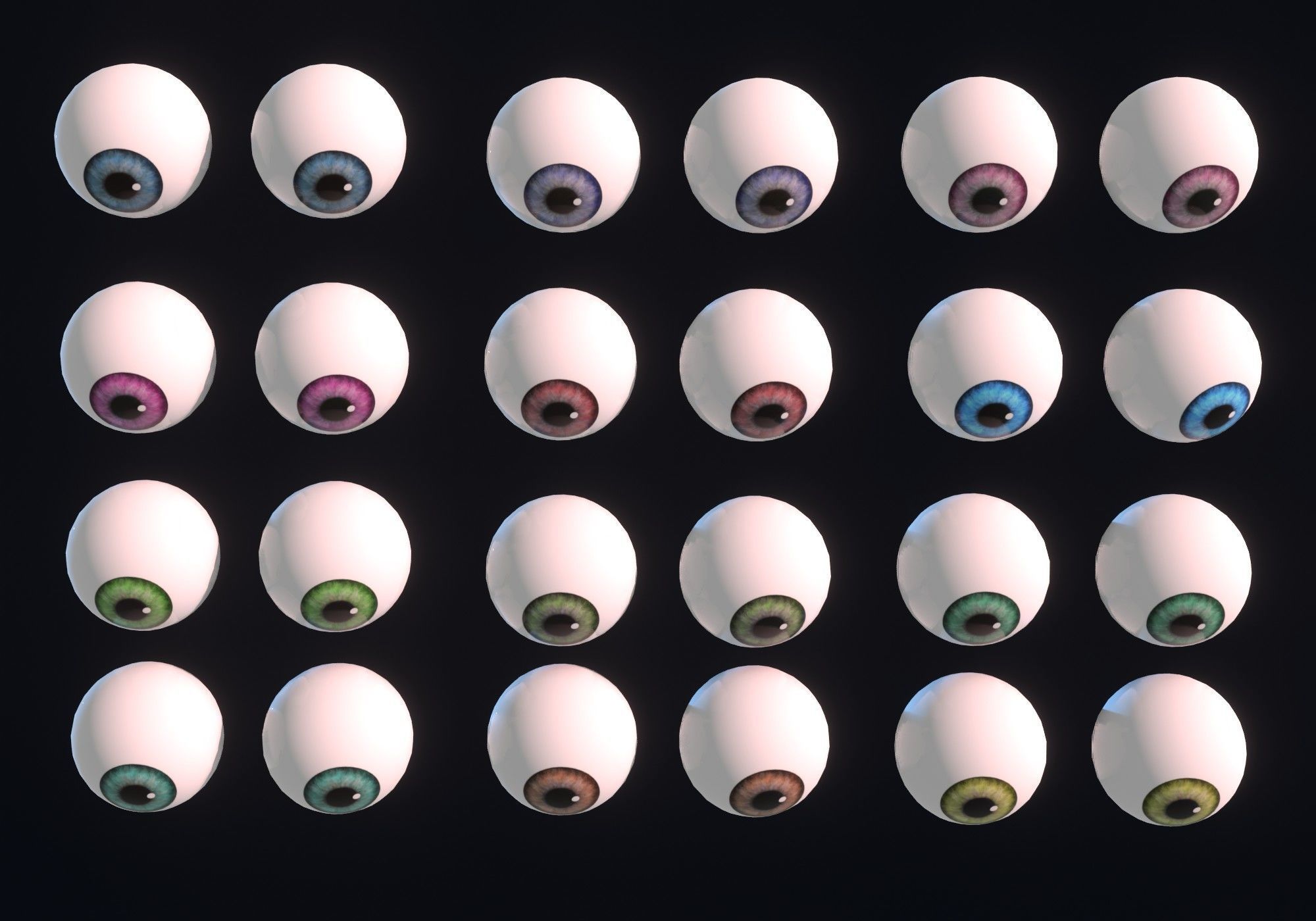 3D model 12 eye textures cartoon package VR / AR / low-poly | CGTrader