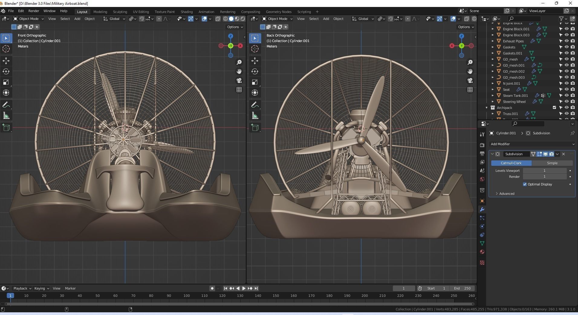 Futuristic Military Airboat 3D model | CGTrader