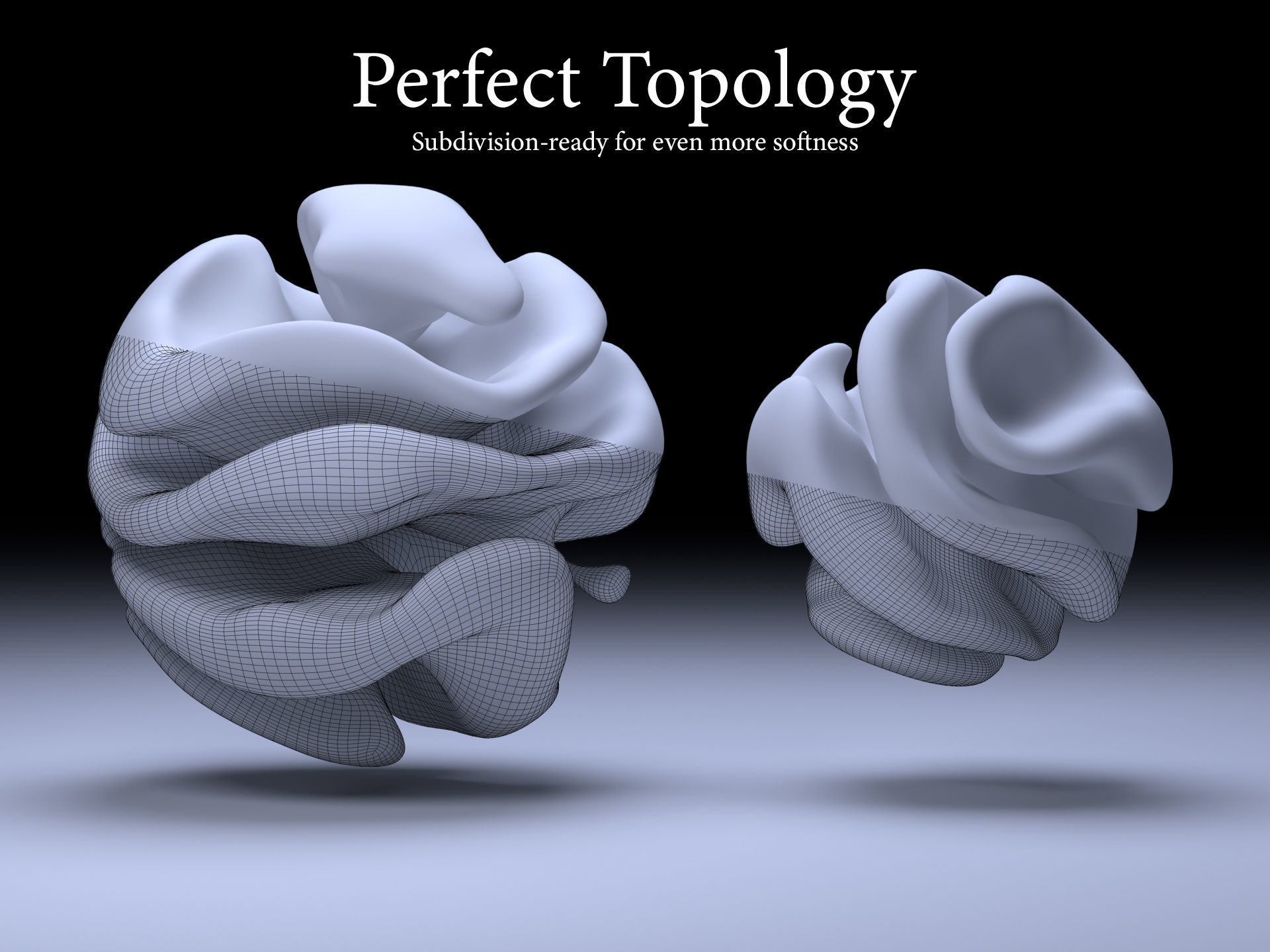 Abstract Organic Alien Geometric Shape in Clean Design 3D Model 3D ...