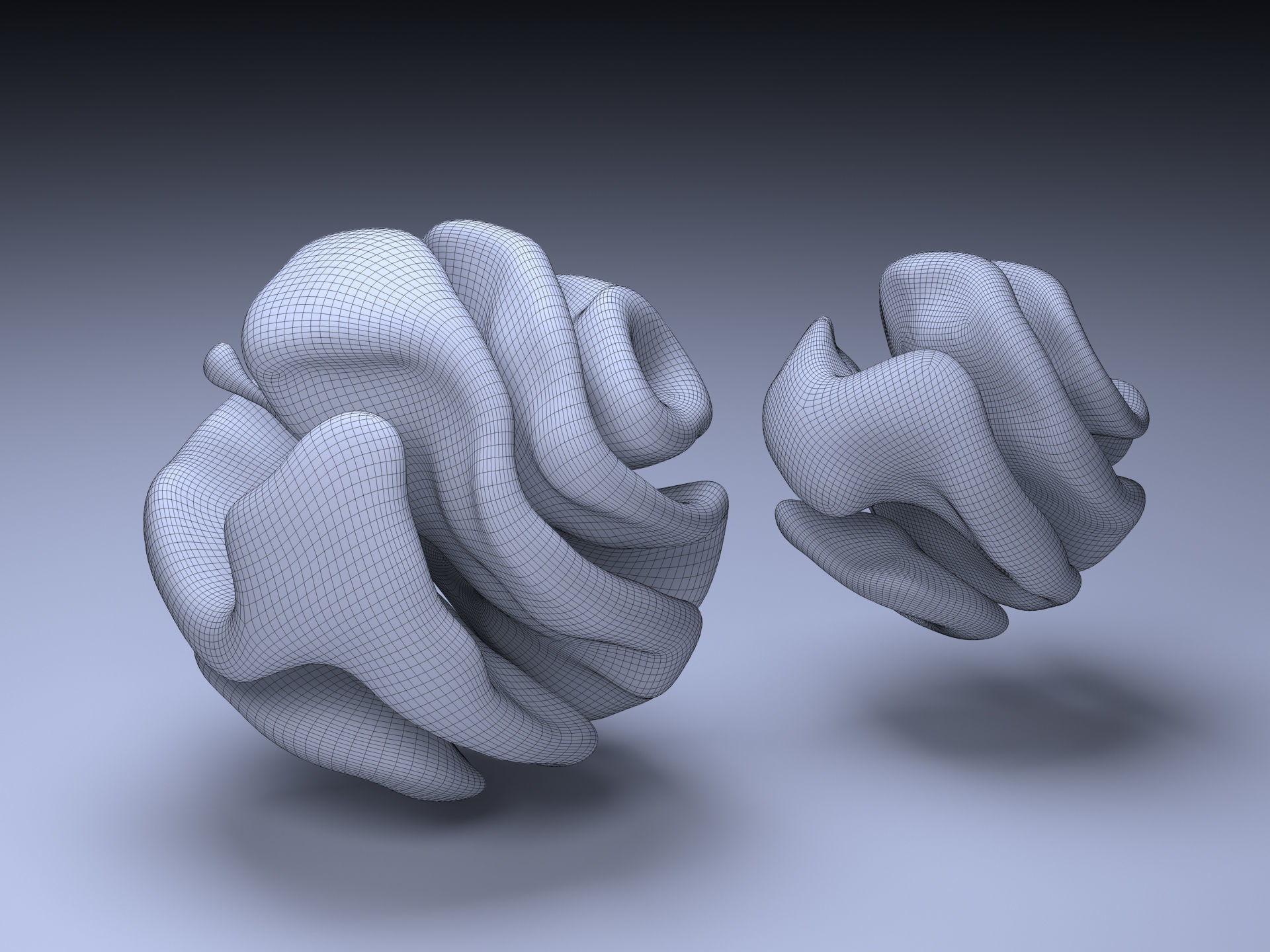 Abstract Organic Alien Geometric Shape in Clean Design 3D Model 3D ...