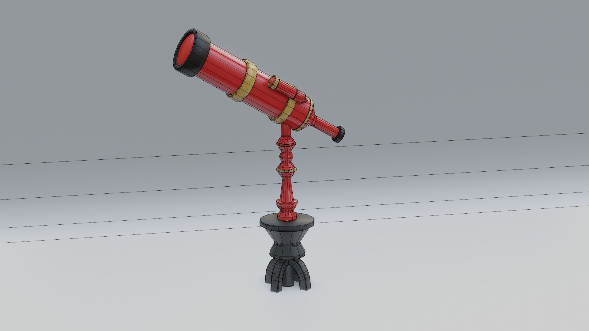 3D model Low poly stylized telescope VR / AR / low-poly | CGTrader