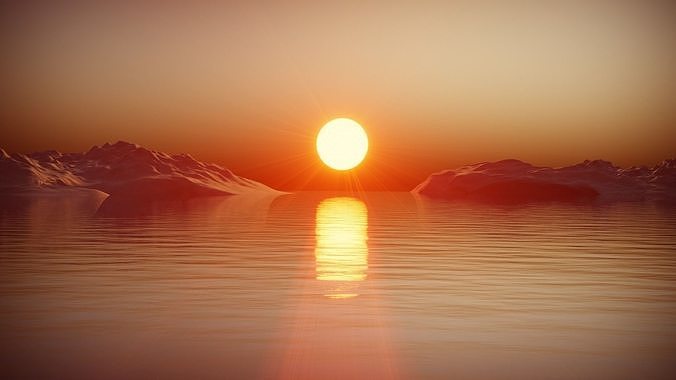 Ocean Sunset 3D model | CGTrader