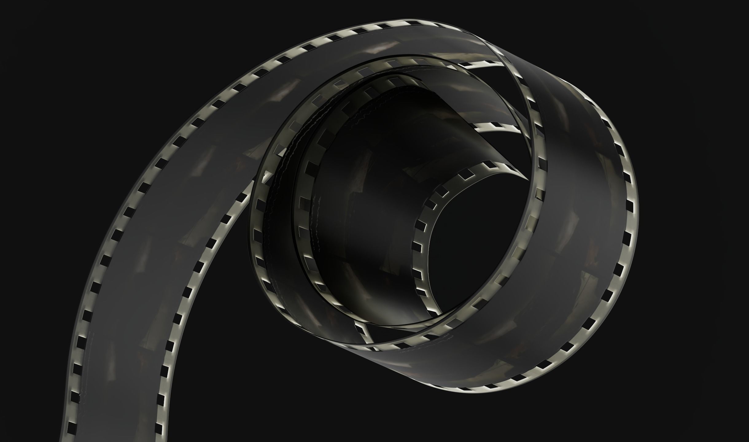 Film roll rig - CinemaScope Anamorphic 4-perforation 3D model rigged ...