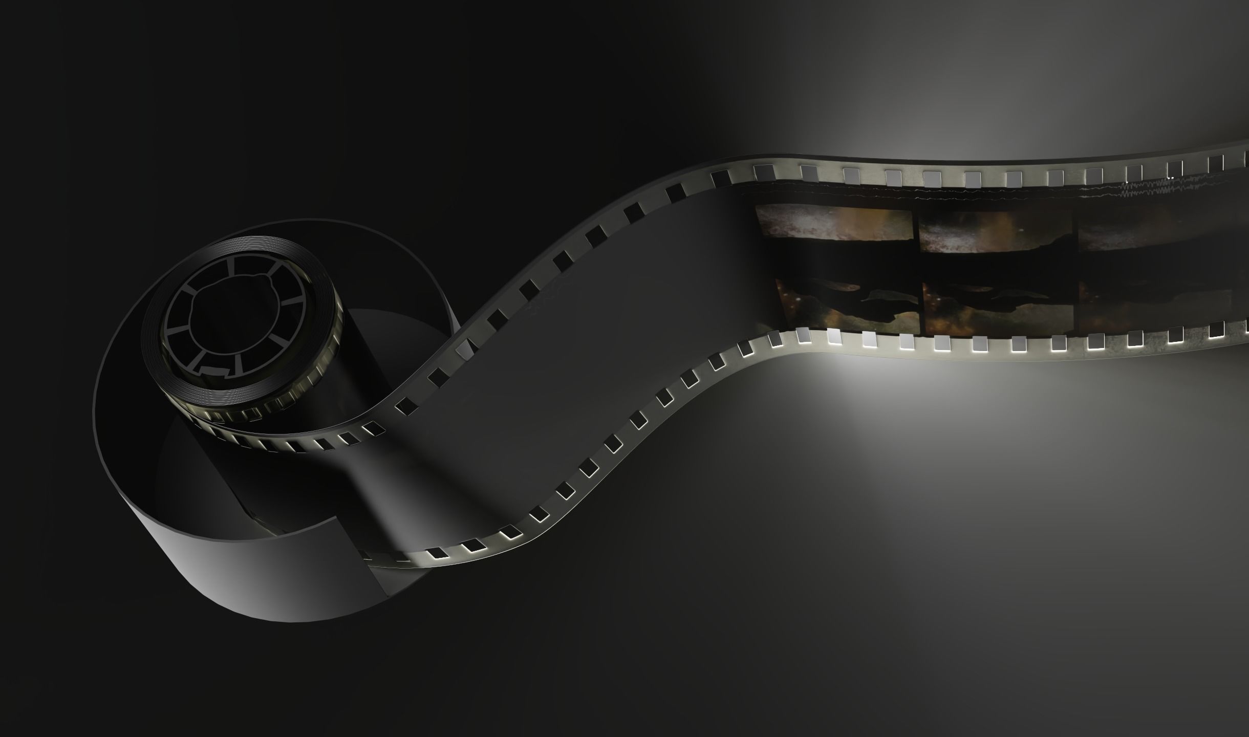 Film roll rig - CinemaScope Anamorphic 4-perforation 3D model rigged ...