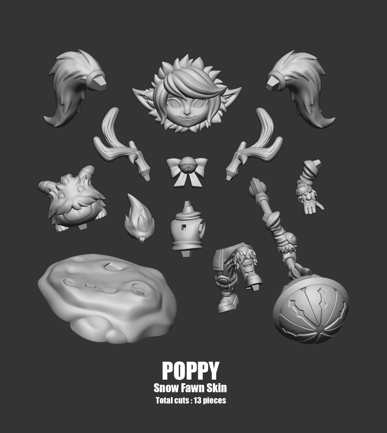 League of Legends Poppy Snow Fawn Skin 3D model 3D printable | CGTrader