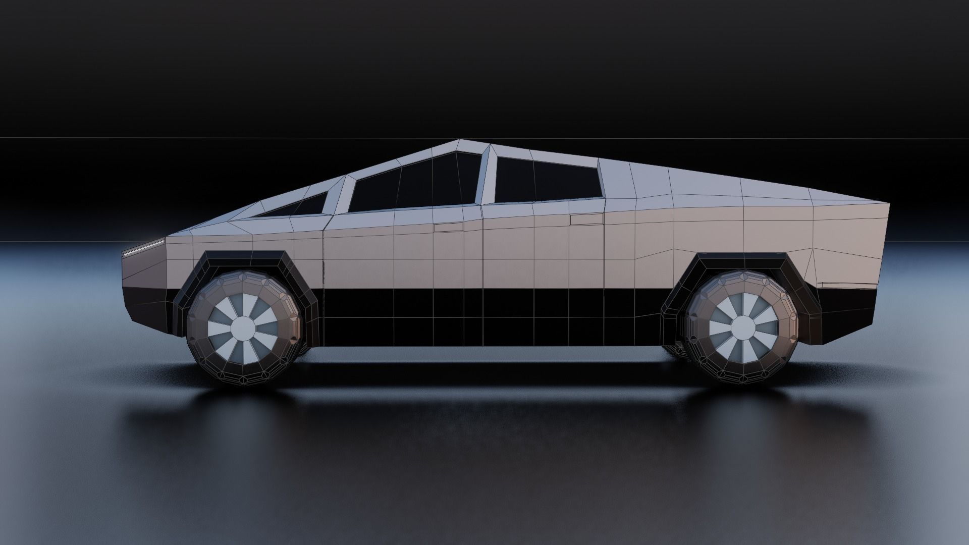 3D model Cybertruck low poly car VR / AR / low-poly | CGTrader