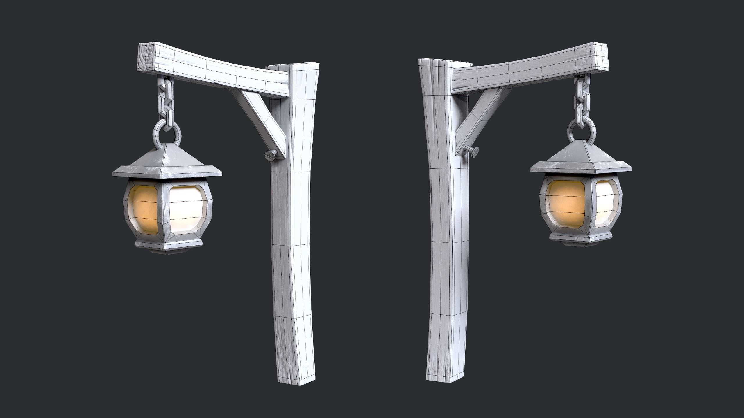 3D model Stylized lamp pole VR / AR / low-poly | CGTrader