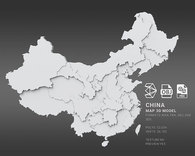 3D model China Map VR / AR / low-poly | CGTrader