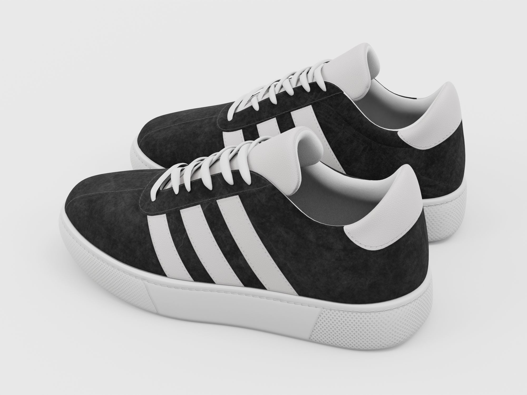 3D model Sneakers Adidas Gazelle Style - Generic Shoes Black VR / AR ...