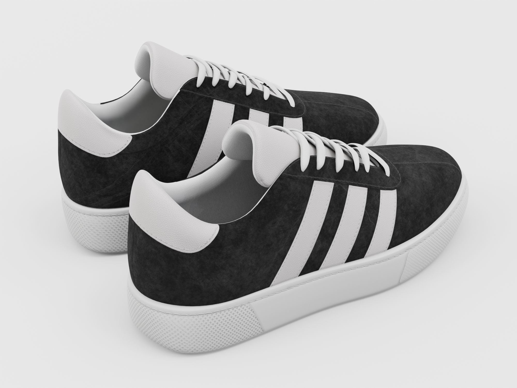 3D model Sneakers Adidas Gazelle Style - Generic Shoes Black VR / AR ...