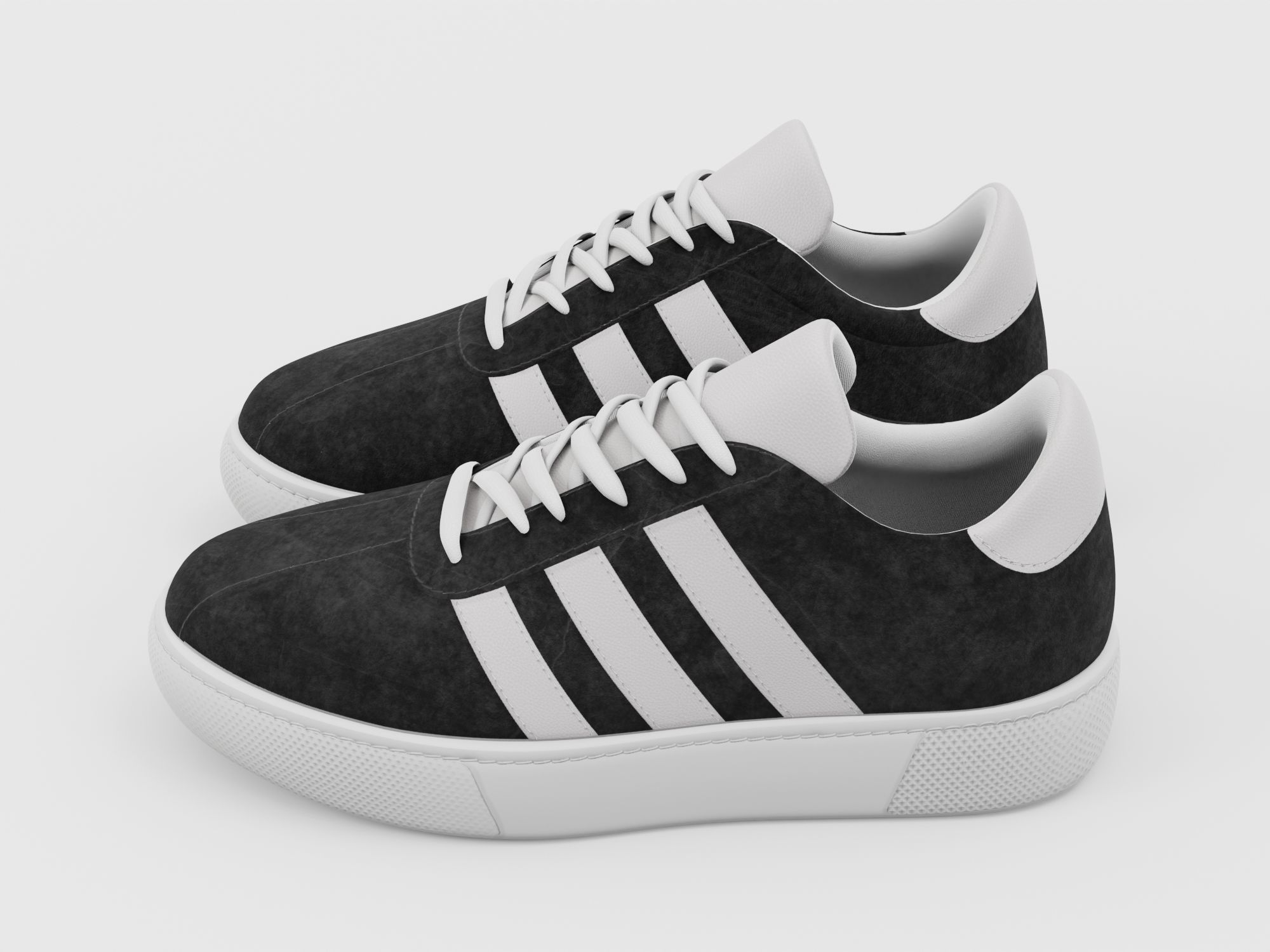 3D model Sneakers Adidas Gazelle Style - Generic Shoes Black VR / AR ...