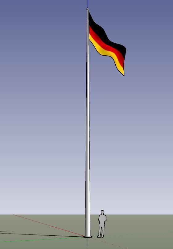 Germany flag - pole height 15 meters 3D model | CGTrader