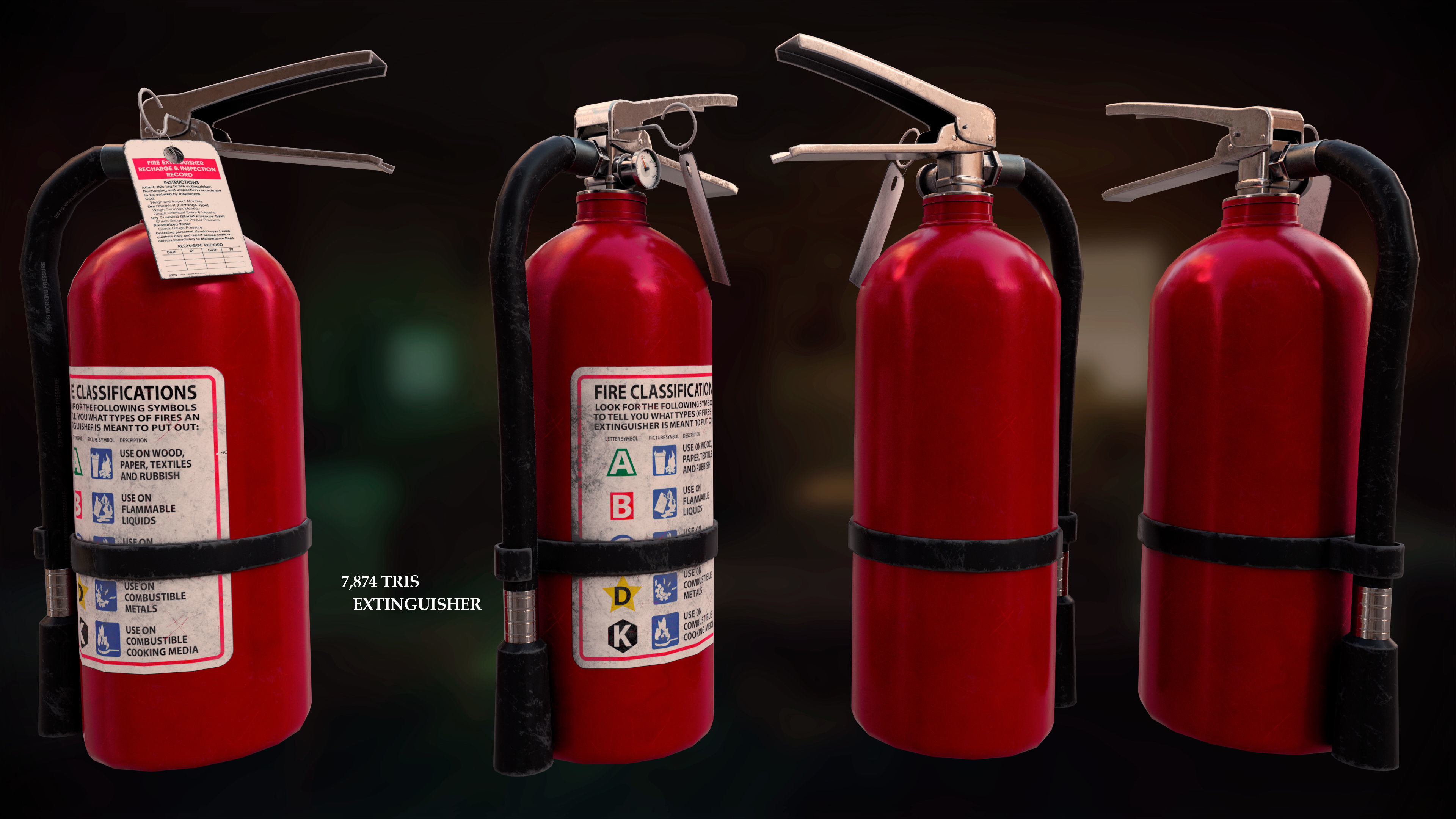 3D model Fire Extinguisher - Game ready props VR VR / AR / low-poly ...