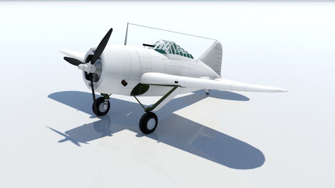 3D model Brewster F2A Buffalo Static Low Poly Warbird VR / AR / low-poly | CGTrader