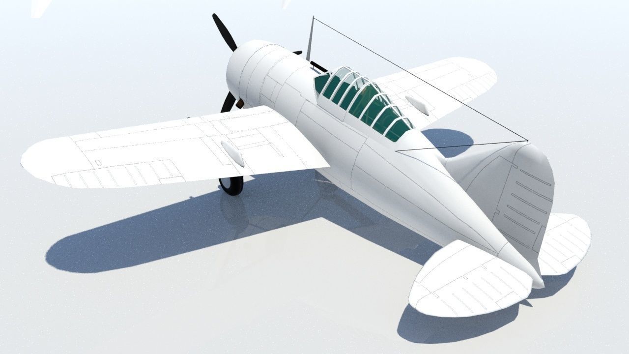 3D model Brewster F2A Buffalo Static Low Poly Warbird VR / AR / low-poly | CGTrader