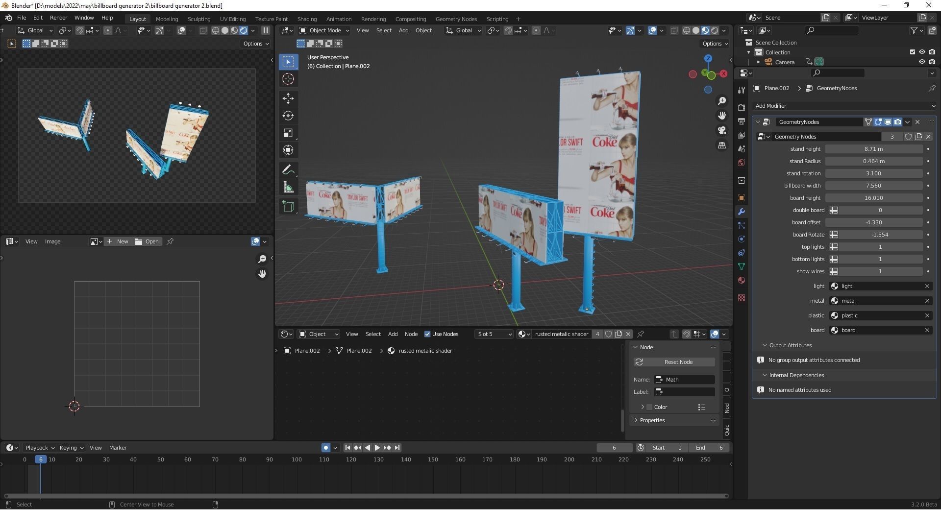 3D model blender procedure billboard generator VR / AR / low-poly ...
