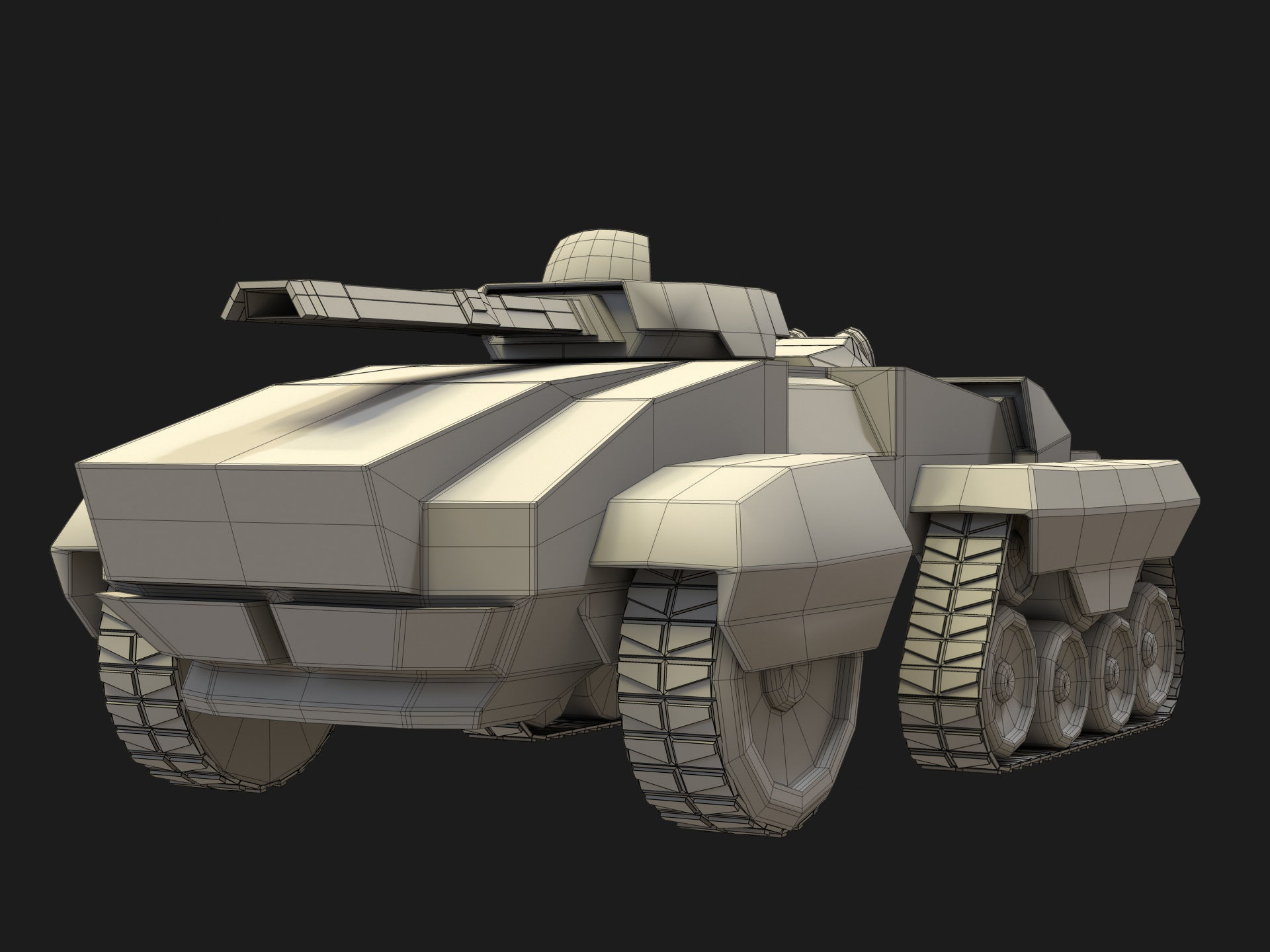 3D model Futuristic Tank Truck SUV Machinery Low Poly 3D Model VR / AR ...