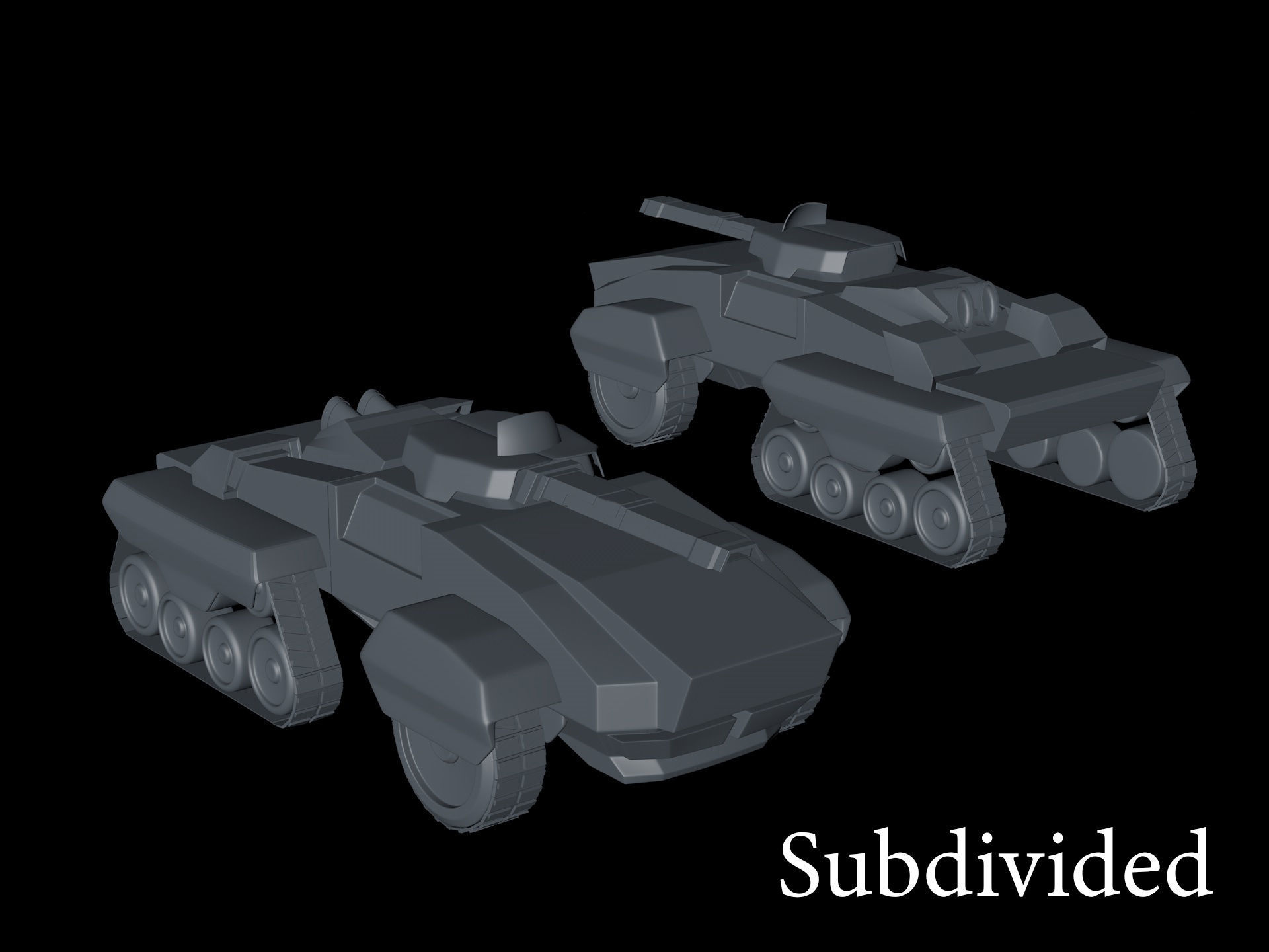 3D model Futuristic Tank Truck SUV Machinery Low Poly 3D Model VR / AR ...