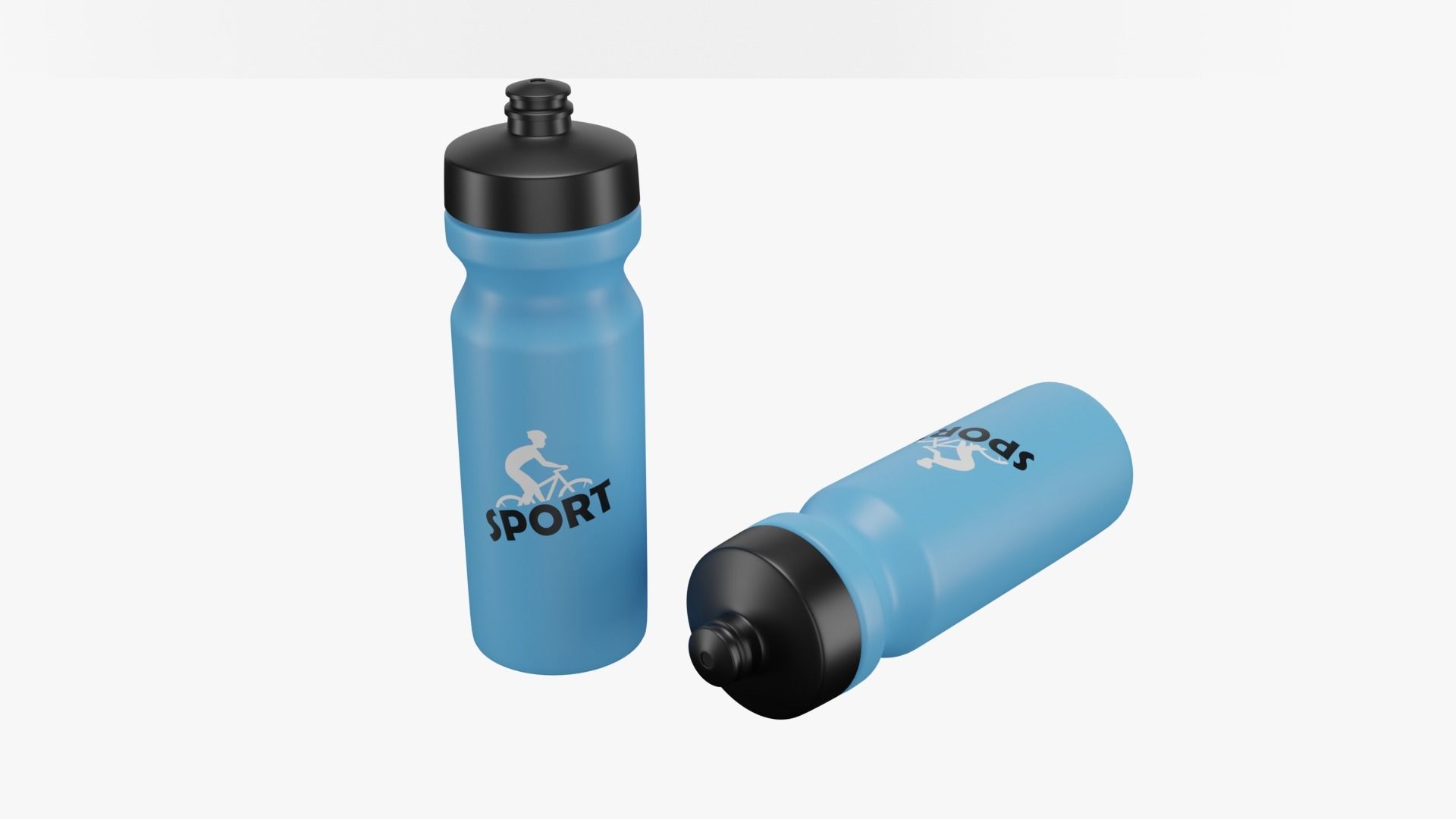Sports Bottle Blue With Black Cap 3D model | CGTrader